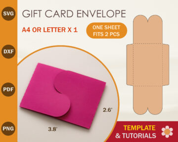 Gift Card Interlock Envelope Template – SVG, DXF, PDF, PNG – Artcrafter.net