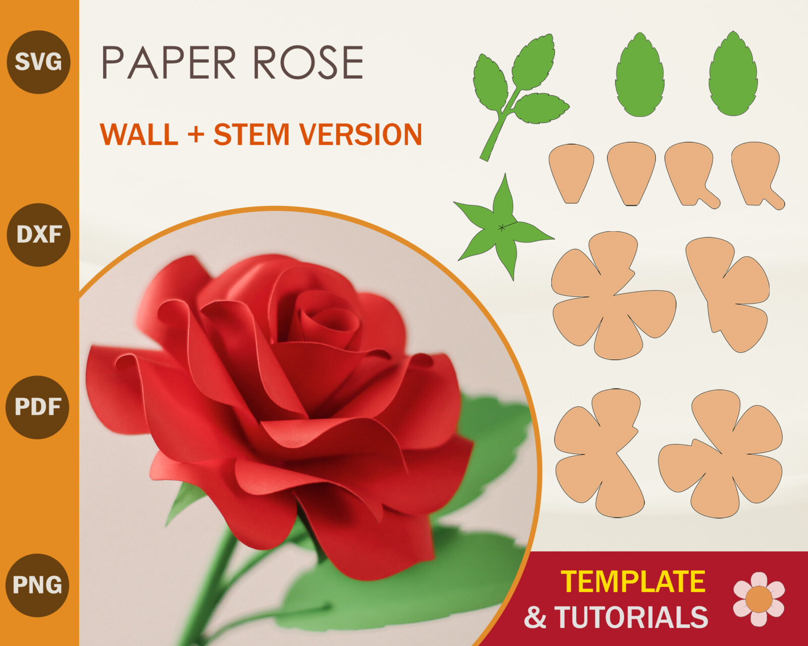 Paper Rose SVG Template – Artcrafter.net