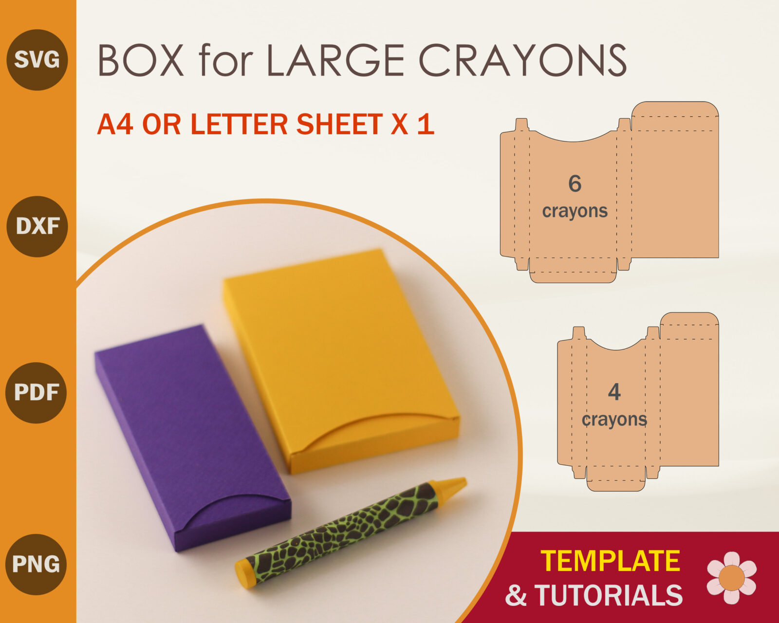 Large Wax Crayon Box Template – Artcrafter.net
